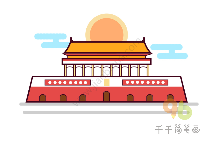 天安门简笔画教程 名胜古迹